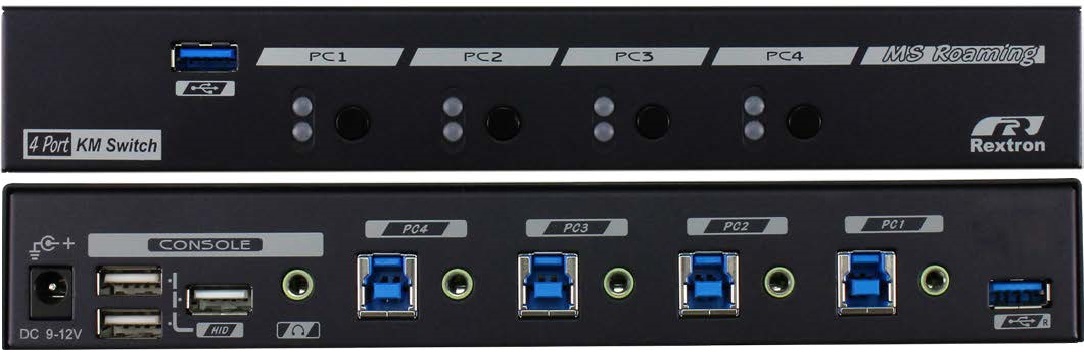 瑞创Rextron USB2.0/3.0 4口 滑屏 切换器 USW-KM314/304/204/104_瑞陆信息科技（上海）有限公司